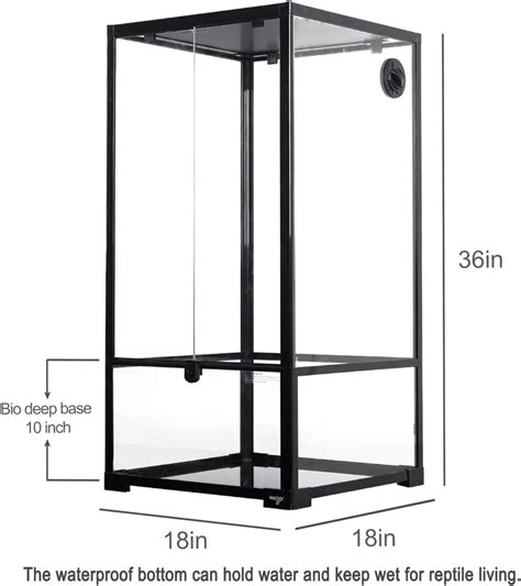 48 Gallon 18 X 18x 36 Vertical Reptile Terrarium Front Opening Gl