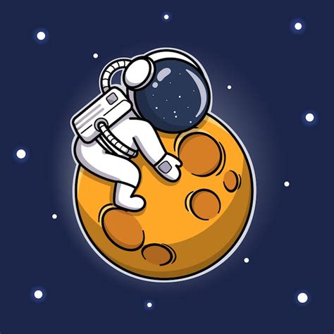 Astronauta Caminando Sobre La Luna Svgpng Dibujo A Mano Descarga