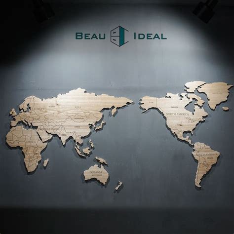 보아이디얼 자작나무 세계지도 벽장식