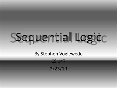 PPT Sequential Logic PowerPoint Presentation Free Download ID