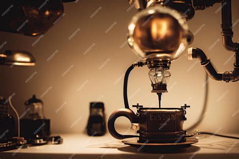 Premium Photo 3d Illustration Of An Steampunk Espresso Machine