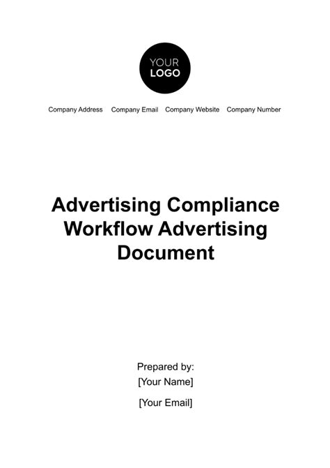 Advertising Compliance Workflow Document Template Edit Online And Download Example