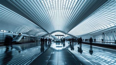 Urban Transportation Inside The Train Station Resplendent Stock Image