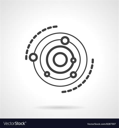 Planet Orbits Icon Black Line Royalty Free Vector Image