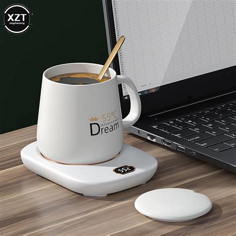 Usb 머그잔 히터 커피 머그잔 컵 워머 우유 차 물 타이밍 가열 패드 컵 히터 따뜻한 매트 항온 코스터 용품