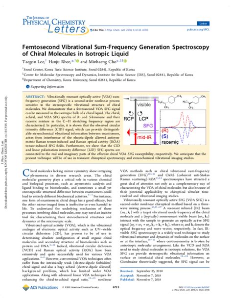 Pdf Femtosecond Vibrational Sum Frequency Generation Spectroscopy Of