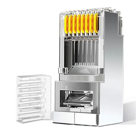 Zoerax 50pcs Cat6 Rj45 Connectors Cat 6 2 Piece Rj 45 Ends Utp 8p8c Ethernet Connector Plug