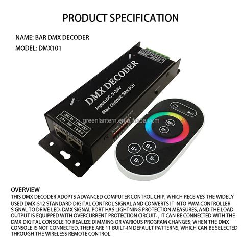 DMX LED DMX Decoder RGB With Touch Remote Control