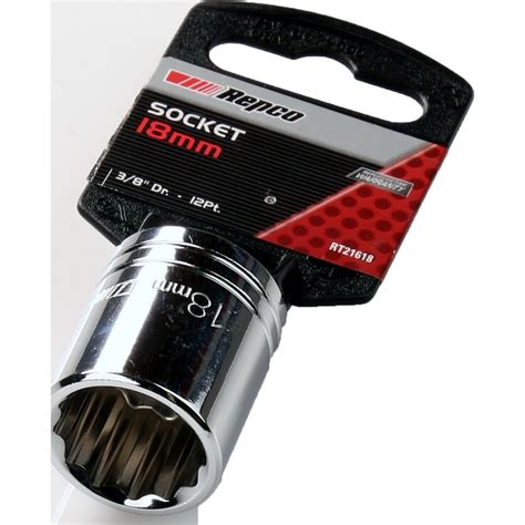 Repco Socket 18mm 38in Drive 12 Point Rt21618 Repco Repco New Repco Socket 18mm 38in Drive 12 Point Rt21618 Repco Repco New