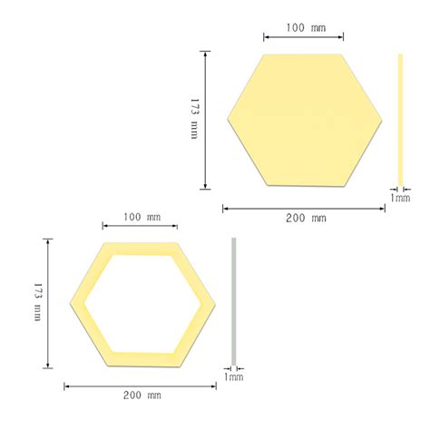 12pcs 3d Background Wall Honeycomb Hexagonal Acryl Grandado