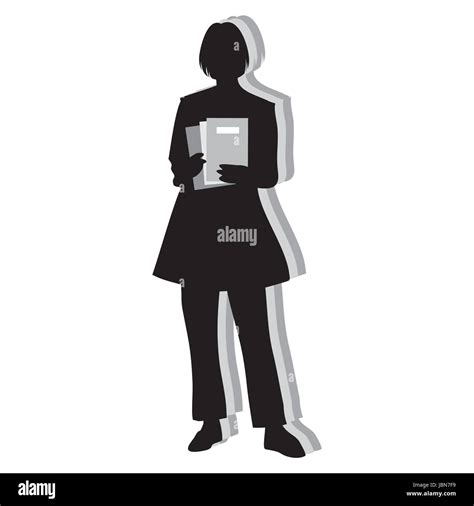 Secretary Woman Silhouette Isolated Conceptual Illustration Stock