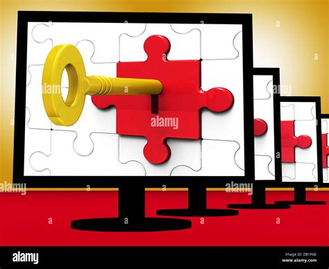 Key In Lock On Monitors Shows Prohibited Shows Stock Photo Alamy