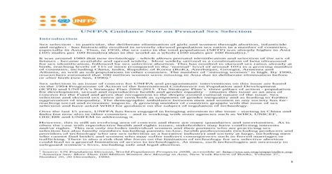 Pdf Unfpa Guidance Note On Prenatal Sex Selection Dokumen Tips