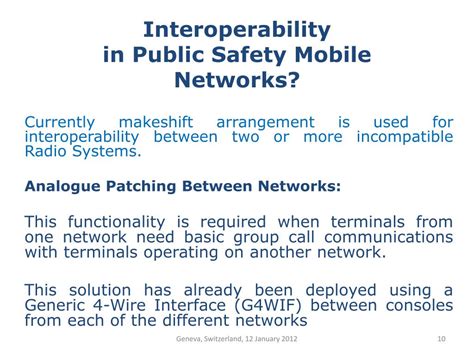 Ppt Interoperability Issues In Public Safety Trunking Mobile Networks