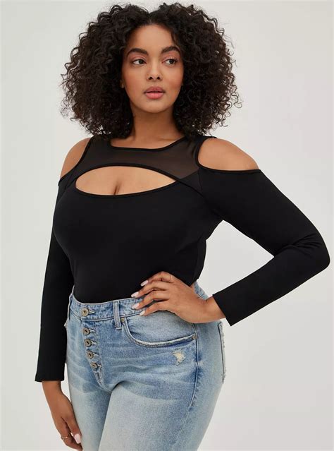 Plus Size Cutout Top Foxy Black Torrid