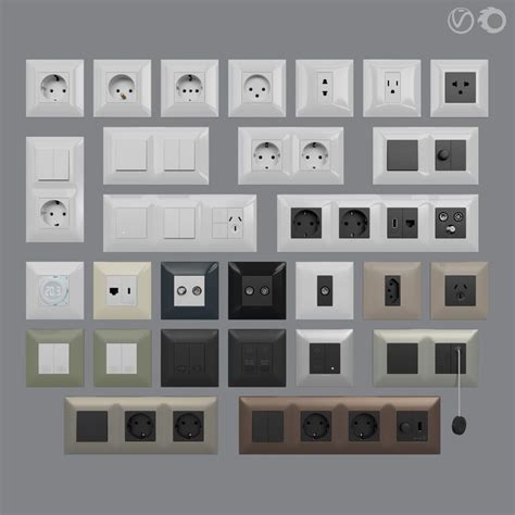 Vimar Neve Up Sockets And Switches 138351 3d Model Download 3d
