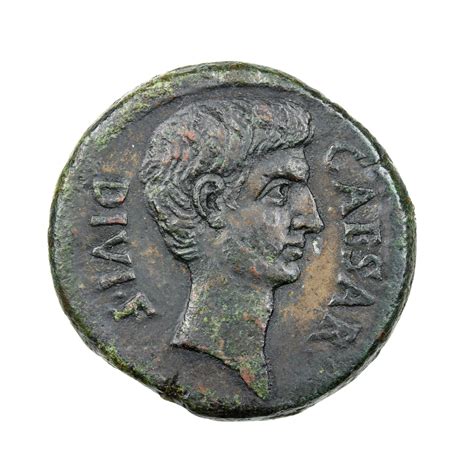 Octavian And Julius Caesar 38bc The Twelve Caesars Bronze Dupondius