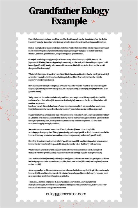 Grandfather Eulogy Templates To Use As Inspiration Eulogies By Jen