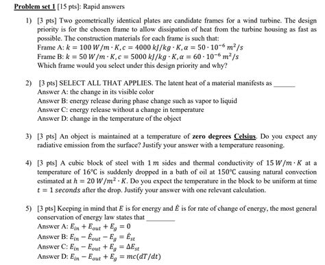 Solved Problem Set 1 15 Pts Rapid Answers 1 3 Pts Two Chegg Com