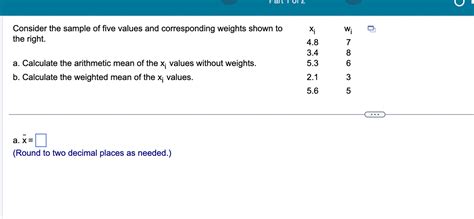 Consider The Sample Of Five Values And Corresponding Chegg Com