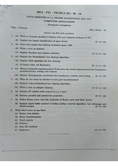 Cg2016 Question Paper Computer Application Studocu