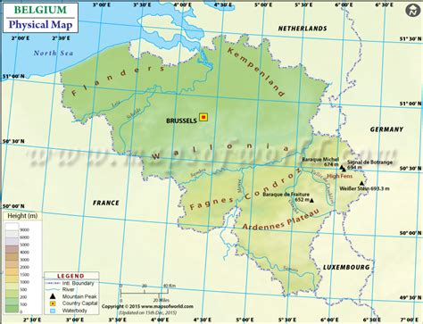 Belgium Physical Map Physical Map Of Belgium