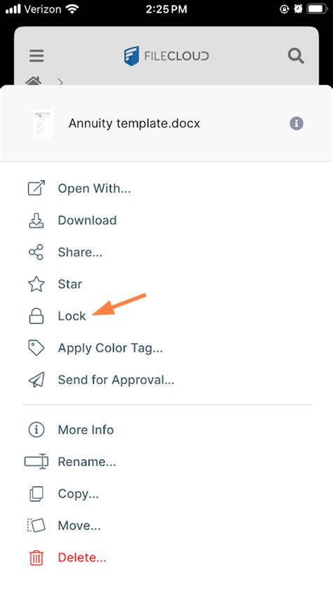 File Locking In Ios Filecloud Docs Server