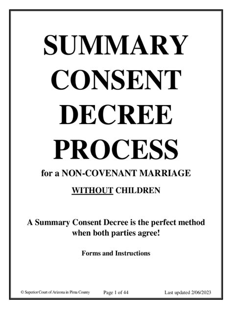 Fillable Online Consent Decree For Divorce Or Legal Separation With Or