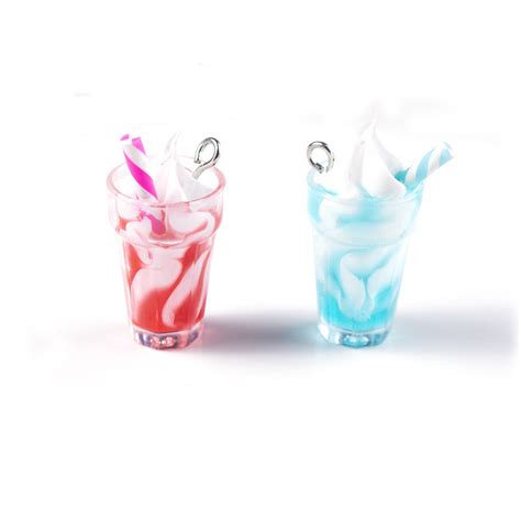 Badu Bg 10pcs 18mm Талисмани от смола за сладолед Направи си Находки Kawaii 3d Телефон