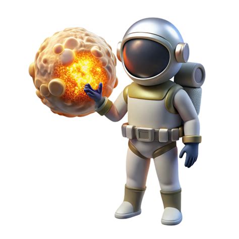 3d Astronaut Holding Exploding Planet Illustration 56766593 Png