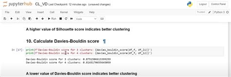 davies bouldin index k means clustering in python