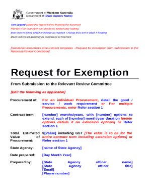 Template Request For Exemption Doc Template PdfFiller