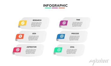 Vector Step Infographic Stack Chart Design With Icons And 6 Options Posters For The Wall