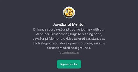 Javascript Mentor And 4 Other Ai Tools For Javascript Mentoring