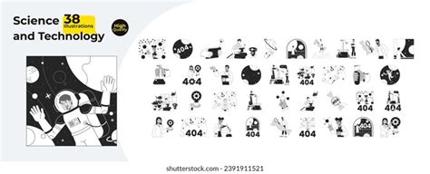 과학 및 기술 흑백 2d 그림 스톡 벡터로열티 프리 2391911521 Shutterstock