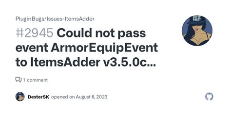 Could Not Pass Event ArmorEquipEvent To ItemsAdder V3 5 0c R3 Issue