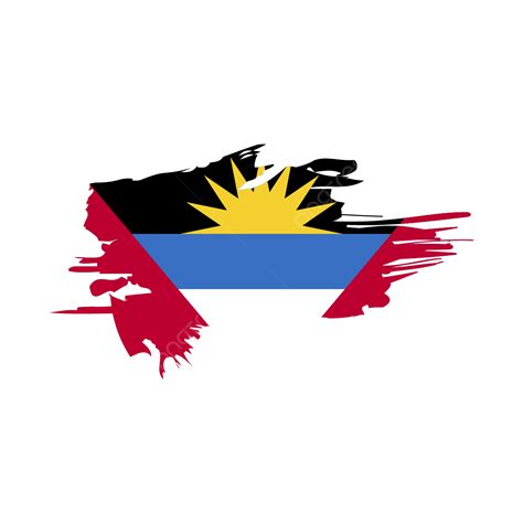 앤티가 바부다 플래그 브러시 스트로크 클립 아트 디자인 앤티가 바부다 국기 브러시 극이 투명한 앤티가 바부다 국기 기둥이 있는 앤티가 바부다 플래그 Png 일러스트