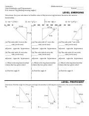 C Inverse Trig Finding Missing Angles Pdf Geometry Unit Similarity And Trigonometry C
