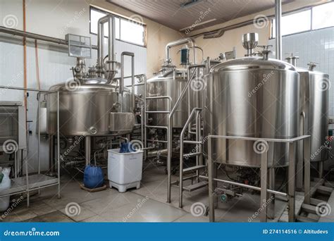 Extraction And Processing Plant With Extraction Machines In Action Producing Essential Oils