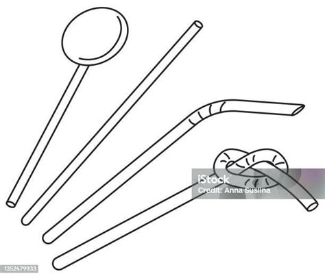 손으로 그린 낙서 만화 스타일의 클래식 칵테일 밀짚 벡터 드로잉의 컬렉션 세트 레스토랑 메뉴 웹 사이트 디자인 칵테일 만들기 과정 일러스트레이션 요리책 장식용 바 액세서리