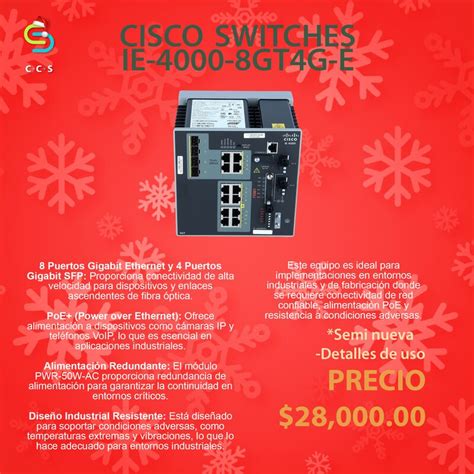 Ccs Sales Su Linkedin Cisco Switch Ie 4000 8gt4g E Para Consultar Este Modelo…