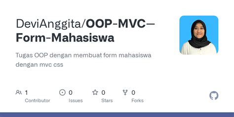 Github Devianggitaoop Mvc Form Mahasiswa Tugas Oop Dengan Membuat