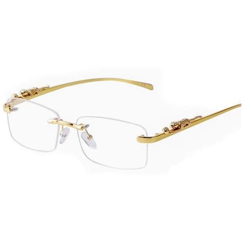 Unisex Small Gold Wire Metal Frames Vintage Rimless Depop