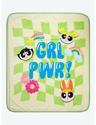 Powerpuff Girls Grl Pwr Check Blanket 50 X 60 New Ebay