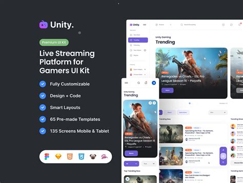 Unity Dashboard Kit — Gaming 🎮