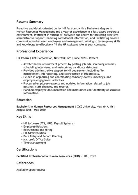 Hr Assistant Resume Examples And Templates For 2024 Resume Buildr