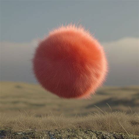 A Fuzzy Red Orb Floating Weightlessly In Midair