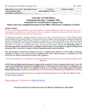 Fillable Online Ibc Annual Review Protocol Change Form Pdf Fax Email Print PdfFiller