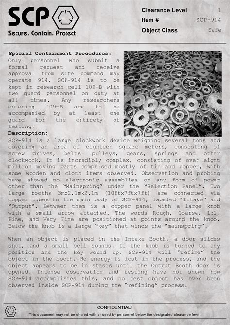 Image Scp 914 Document Scp Containment Breach Unity Edition
