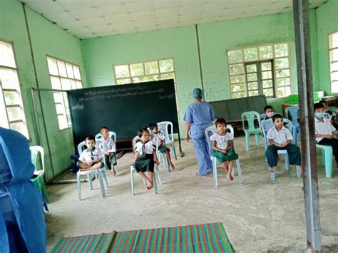 ဒဂုံမြို့သစ် မြောက်ပိုင်း မြို့နယ်တွင် ကျောင်းသား၊ကျောင်းသူများအား ကိုဗစ် ၁၉ရောဂါ ကာကွယ်ဆေးပထမအက